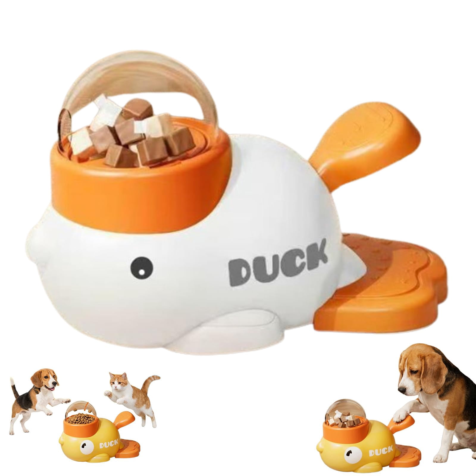 Cat Treat Toy, Duckie Puzzle Cat Feeder,Interactive Dog Toys Food ...