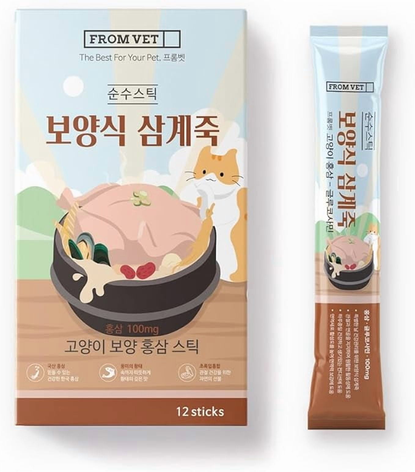 Cat Treats Samgyejuk(Korean Chicken Porridge) Gel Stick, Korean Traditional Chicken Porridge ...