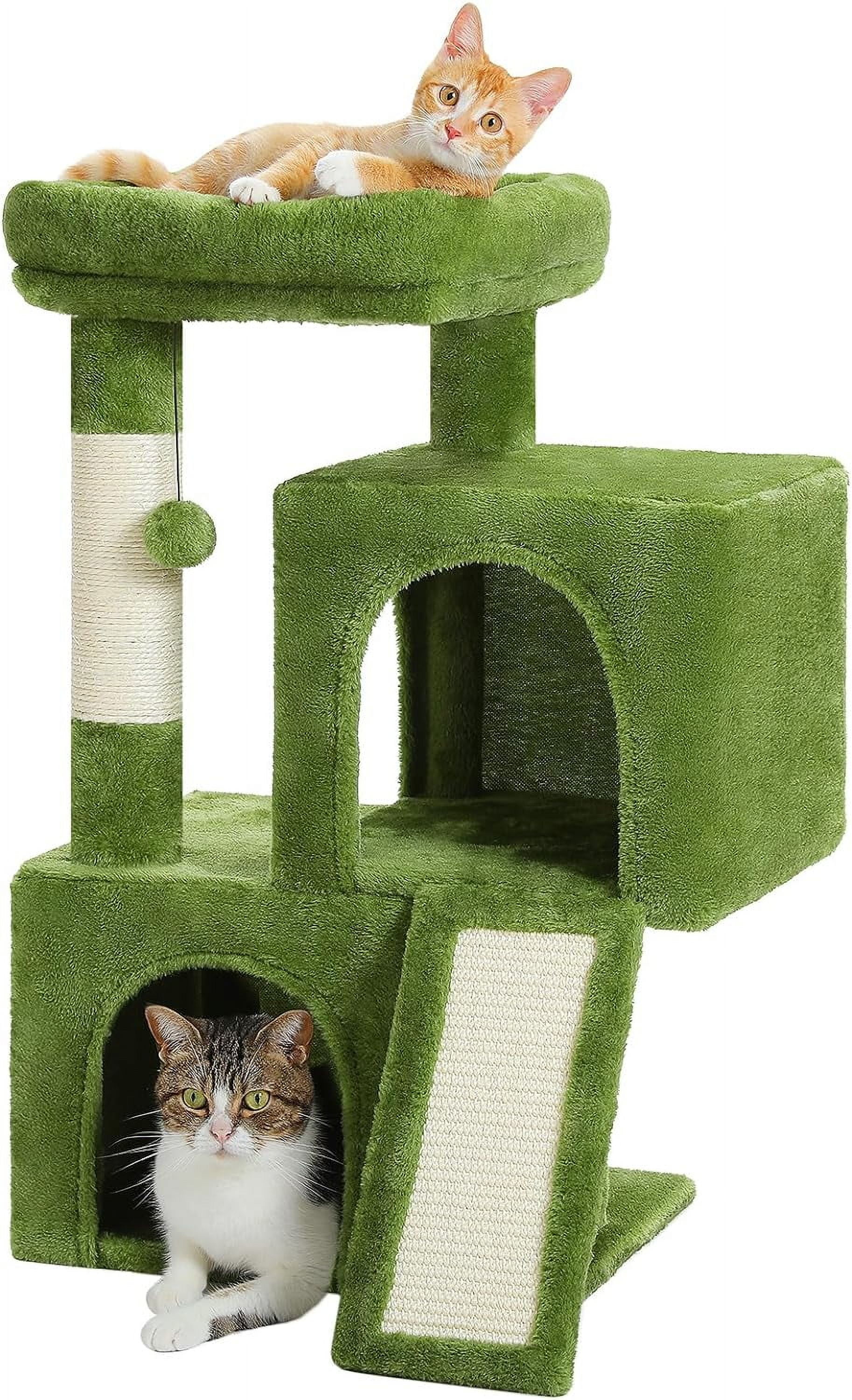 Cat Tree, 30 Inches Cat Tower with Dual Condos for Indoor Cats, Plush ...