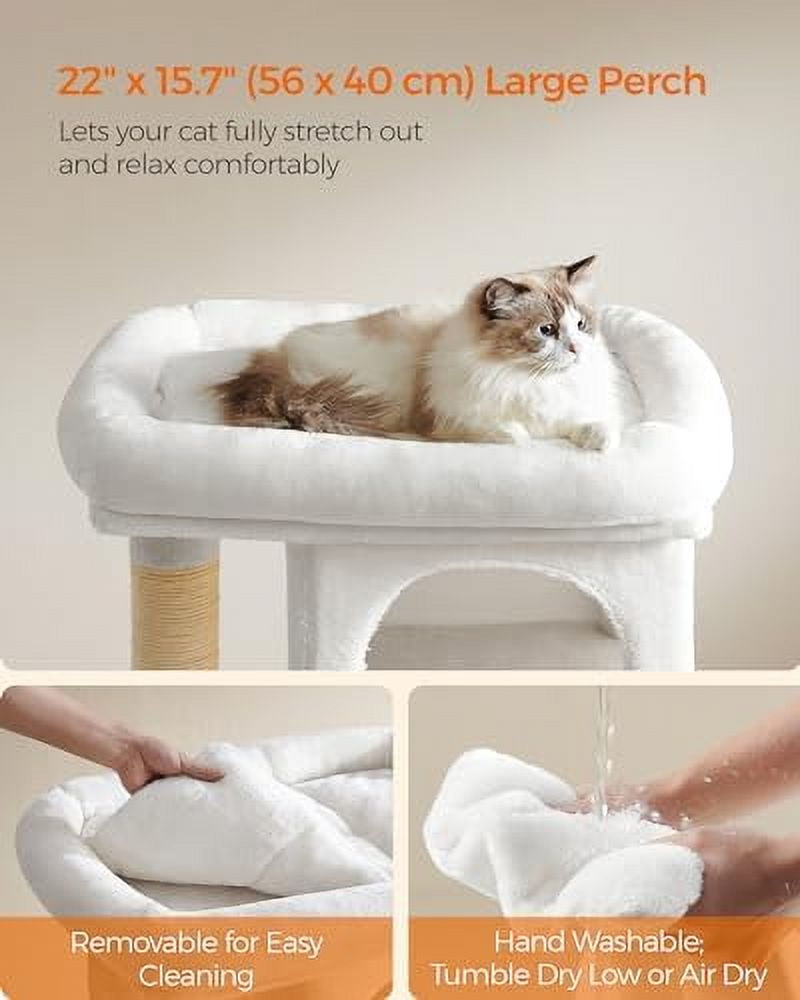 Cat Tree, 33.1-Inch Cat Tower, Plush Condo for Large Cats up to 16 lb ...