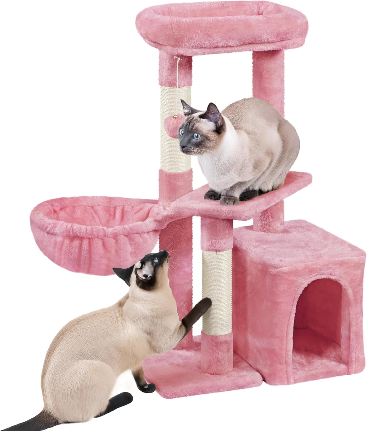 Cat Tree, 34in Cute Cat Tower for Indoor Cats, Multi-Level Pet Condo ...