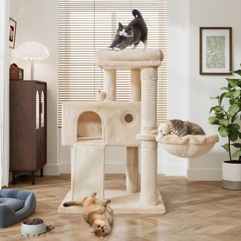 Cat Tree 36 Inches Cat Tower with Cat Hammock, Sisal Scratching Post ...