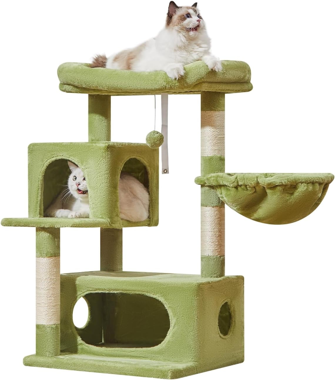 Cat Tree,38-Inch Cat Tower for Indoor Cats,2 Luxurious cat condo with ...