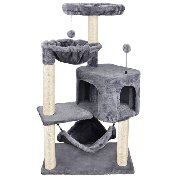 Cat Tree 39.4'' Grey Condo Hammock Scratching Post - Walmart.com