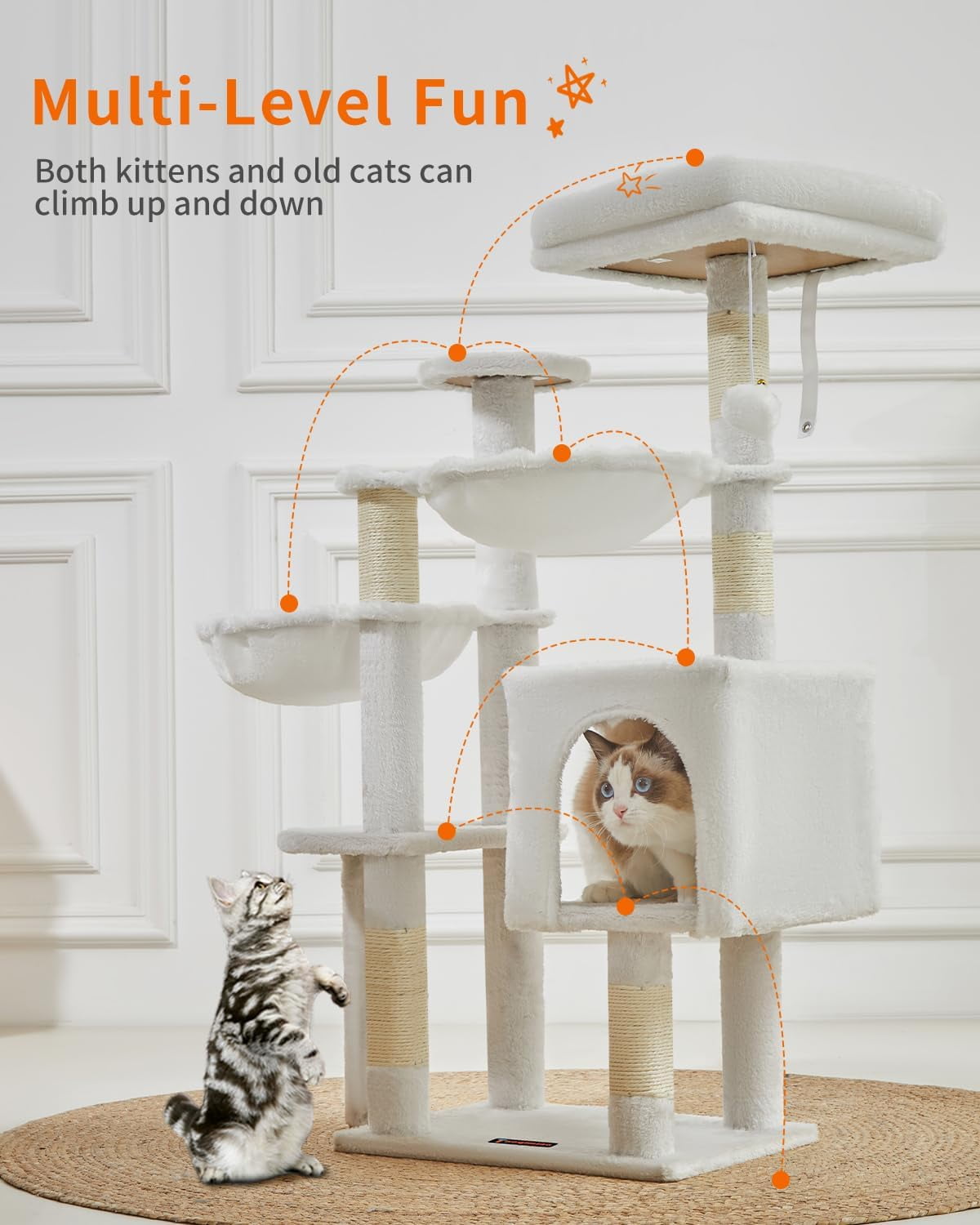 Cat Tree, 39.4-Inch Cat Tower for Indoor Cats,Suitable for Kittens ...