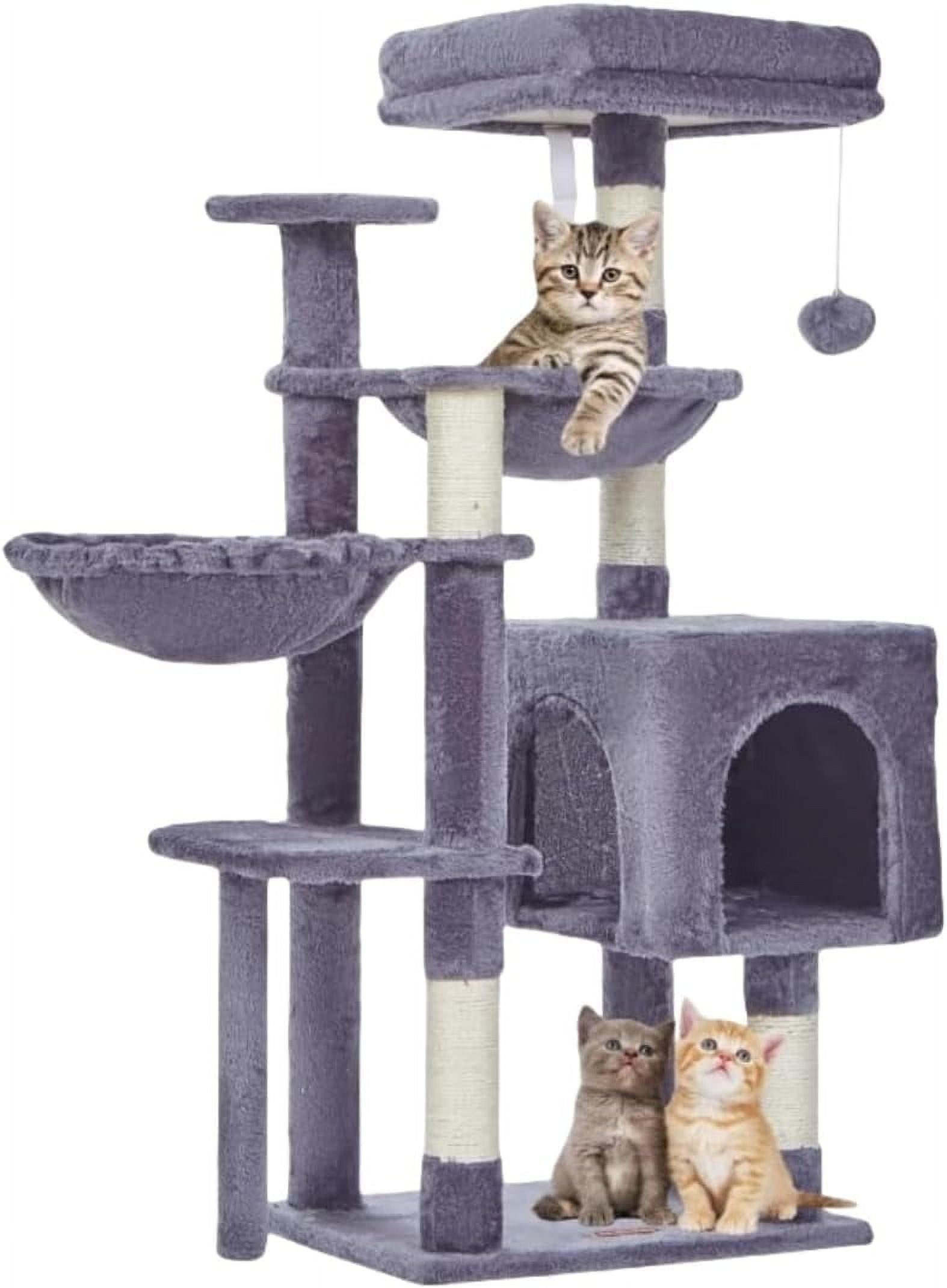 Cat Tree, 39.4-Inch Cat Tower for Kittens, Cat Tree Tower with 5 ...