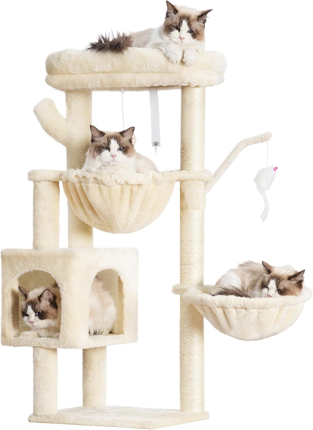 Cat Tree, 39.4 Inches Tower Condo with Scratching Post, Cat Tower for ...