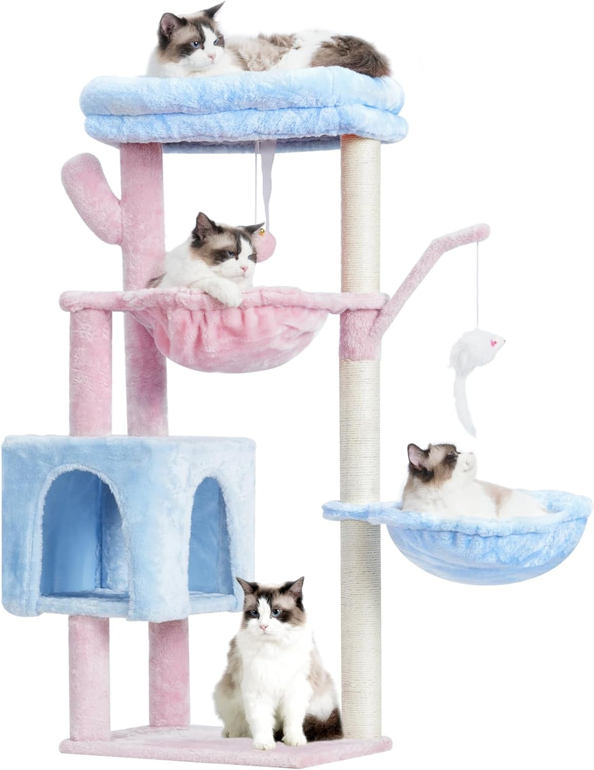 Cat Tree, 39.4 Inches Tower Condo with Scratching Post, Cat Tower for ...