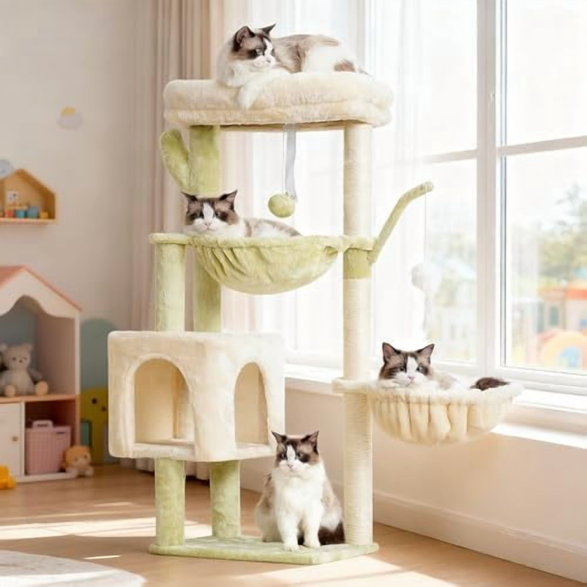 Cat Tree, 39.4 Inches Tower Condo with Scratching Post, Cat Tower for ...