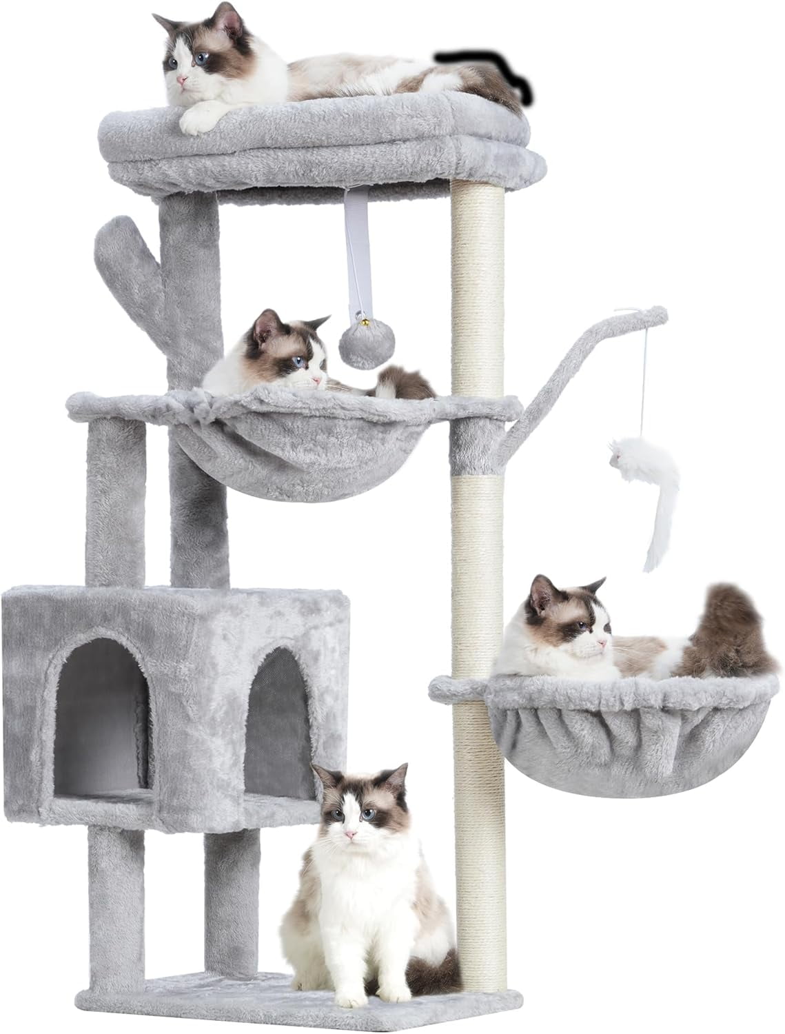 Cat Tree, 39.4 Inches Tower Condo with Scratching Post, Cat Tower for ...