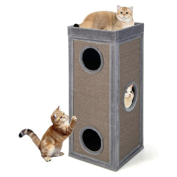 Cat Tree 4-Story Condo Tower, 39" Tall Cat House with Scratching Posts ...