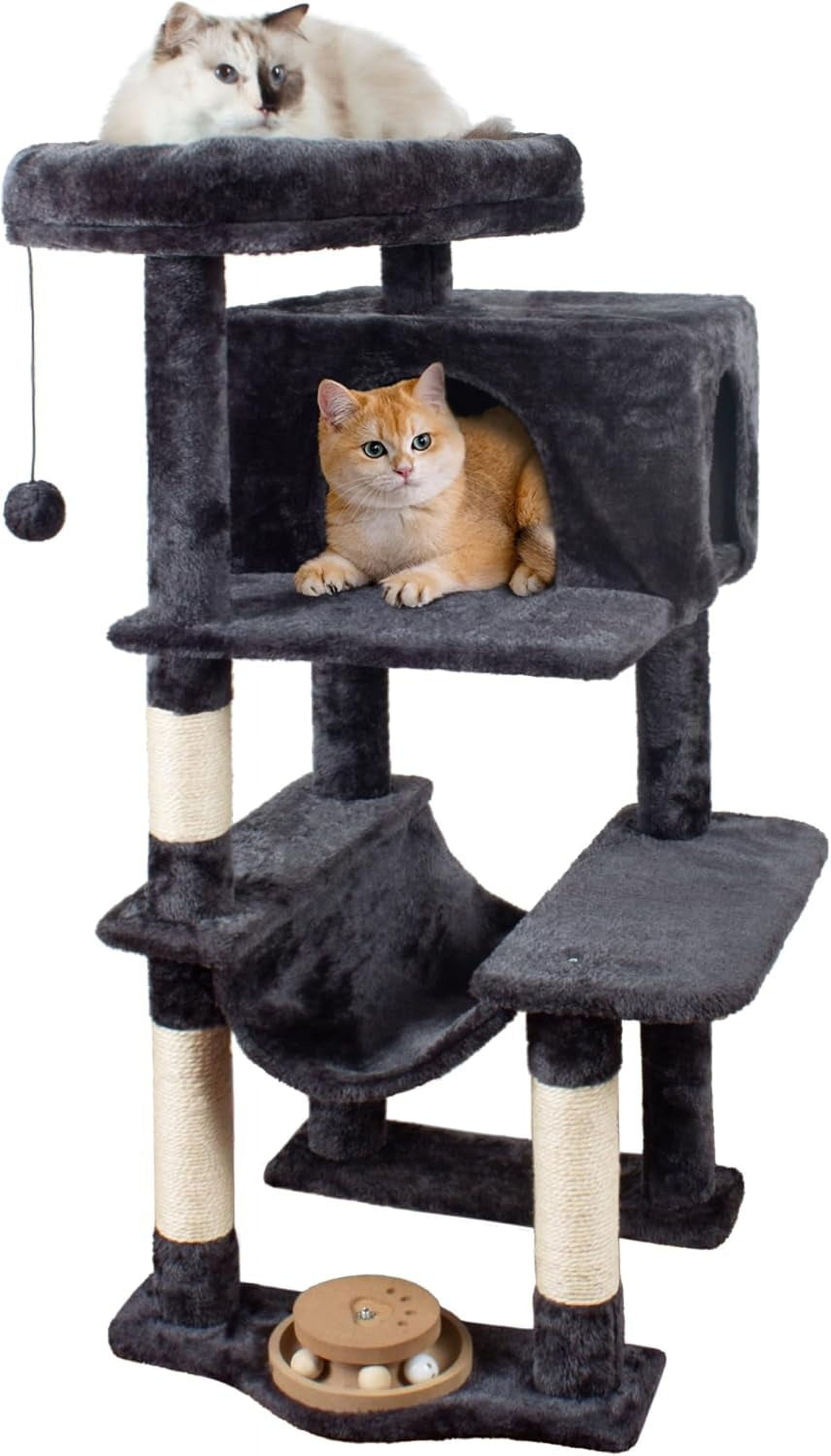 Cat Tree 40 inches Cat Tower for Indoor Cats, Plush Multi-Level ...