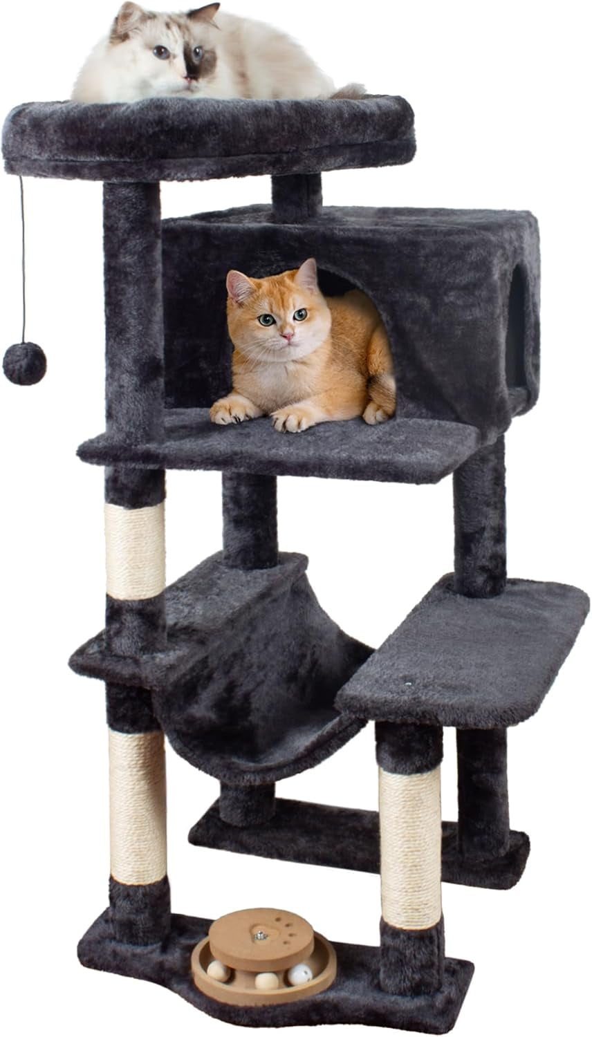 Cat Tree 40 inches Cat Tower for Indoor Cats, Plush Multi-Level ...