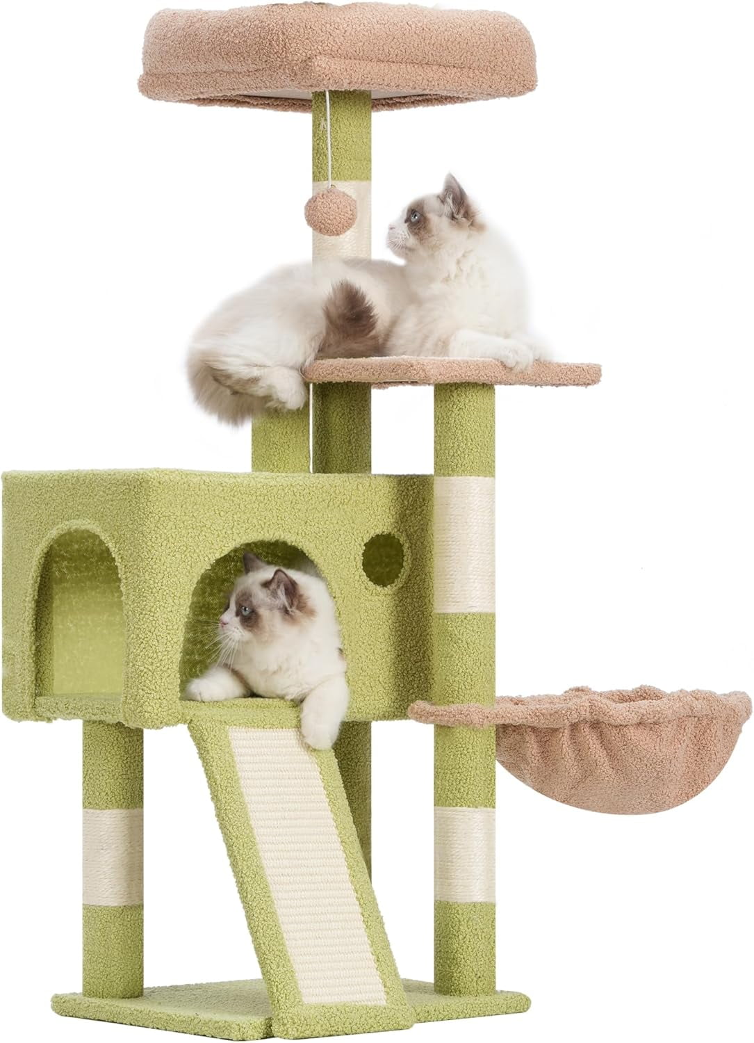 Cat Tree, 41.3" Cat Tower for Indoor Kittens with Scratching Board and ...