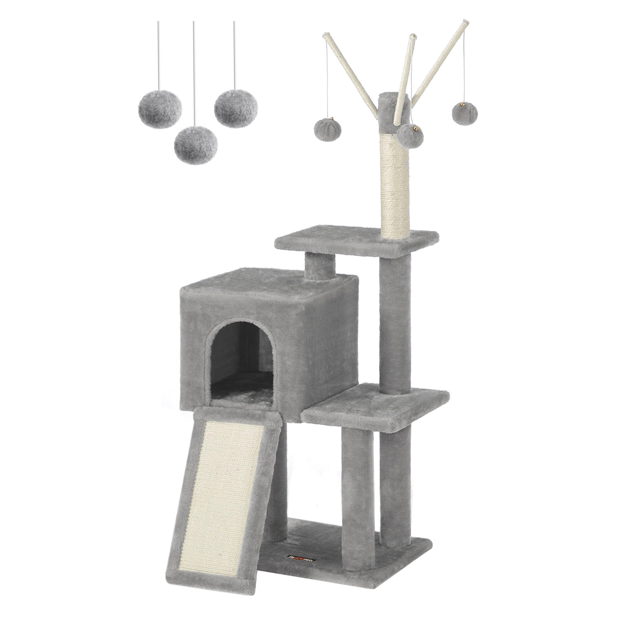 Cat Tree, 46.5-Inch Cat Tower for Indoor Cats, Multi-Level Plush Cat ...