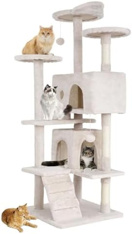 Cat Tree 54 Inch Cat Condo Stand House Multi-Level Cat Tower Durable ...