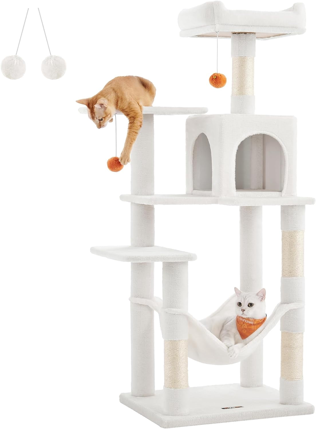 Cat Tree, 56.3-Inch Cat Tower for Indoor Cats, Multi-Level Cat Condo ...
