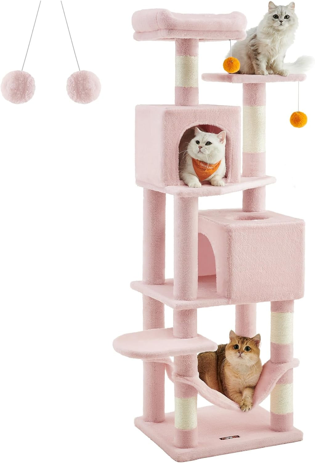 Cat Tree, 61-Inch Cat Tower for Indoor Cats, Plush Multi-Level Cat ...