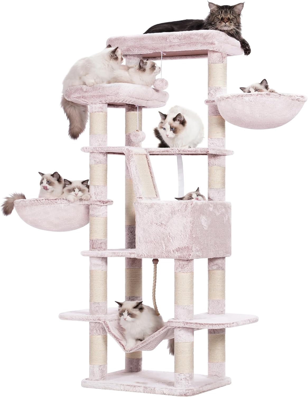 Cat Tree, 68 inch Multi-Level Cat Tower for Indoor Cats, 2 Widened ...