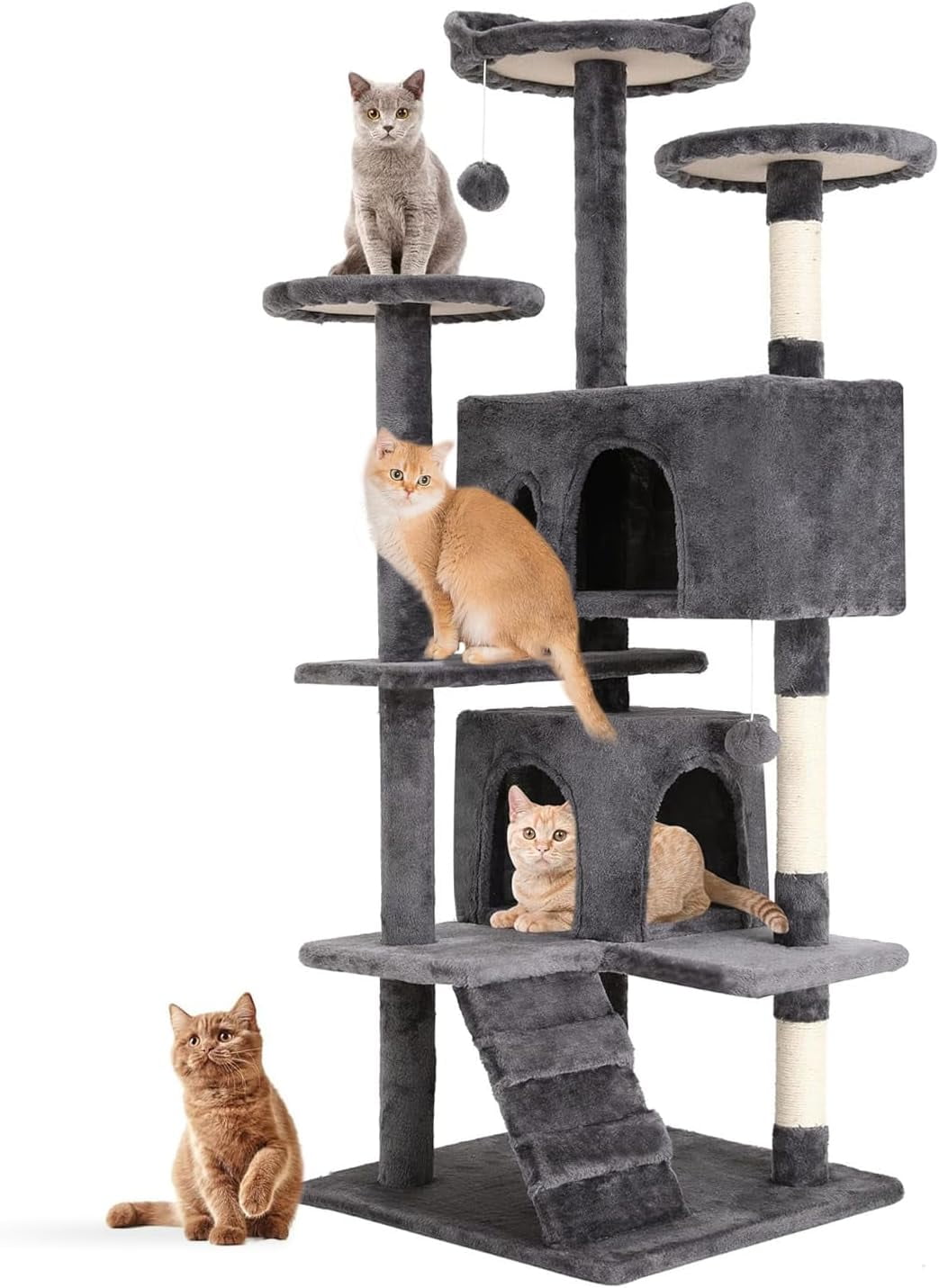Cat Tree 69.3 inches Cat Tower for Indoor Cats Cat House with ...
