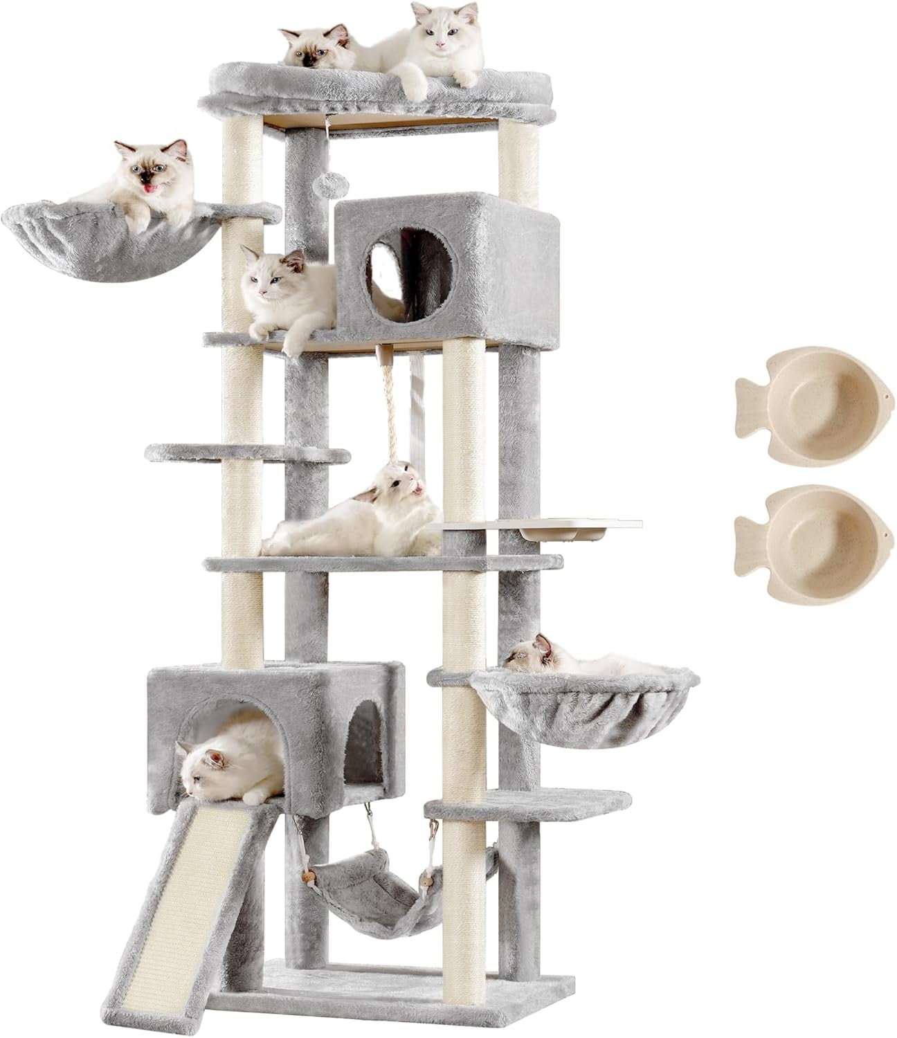 - Cat Tree, 70.8 Inches Multi-Level Cat Tree Tower for Large Cats ...
