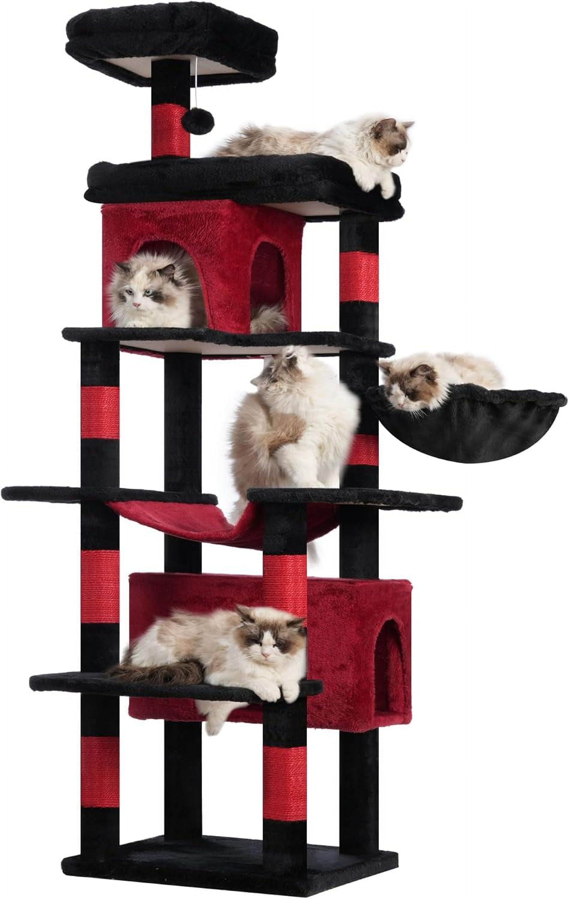 Cat Tree, 70-Inch Cat Tower for Indoor Cats, Multi-Level Plush Cat ...
