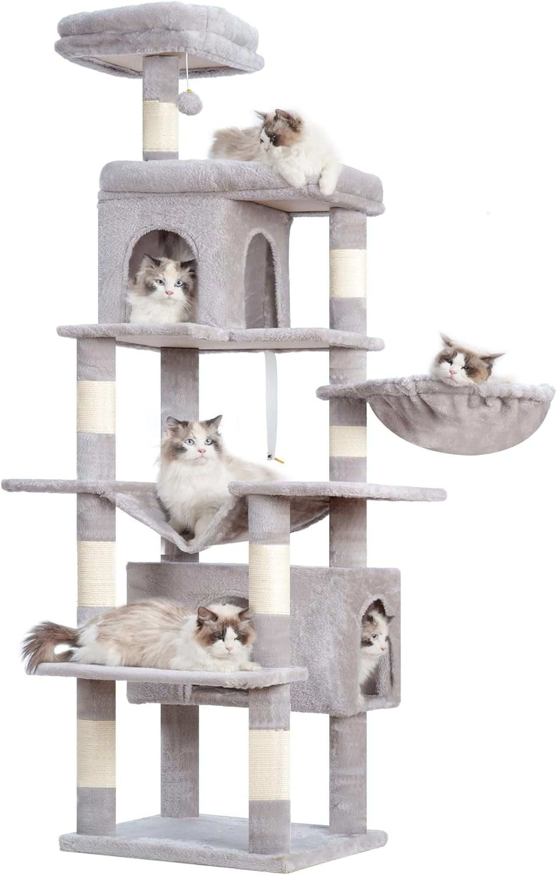 Cat Tree, 70-Inch Cat Tower for Indoor Cats, Multi-Level Plush Cat ...