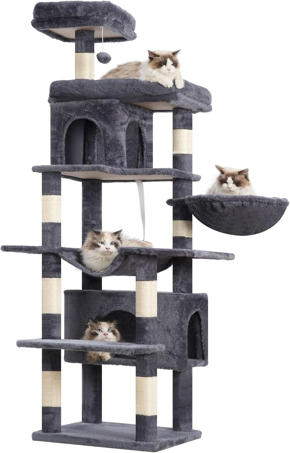 Cat Tree, 70-Inch Cat Tower for Indoor Cats, Multi-Level Plush Cat ...
