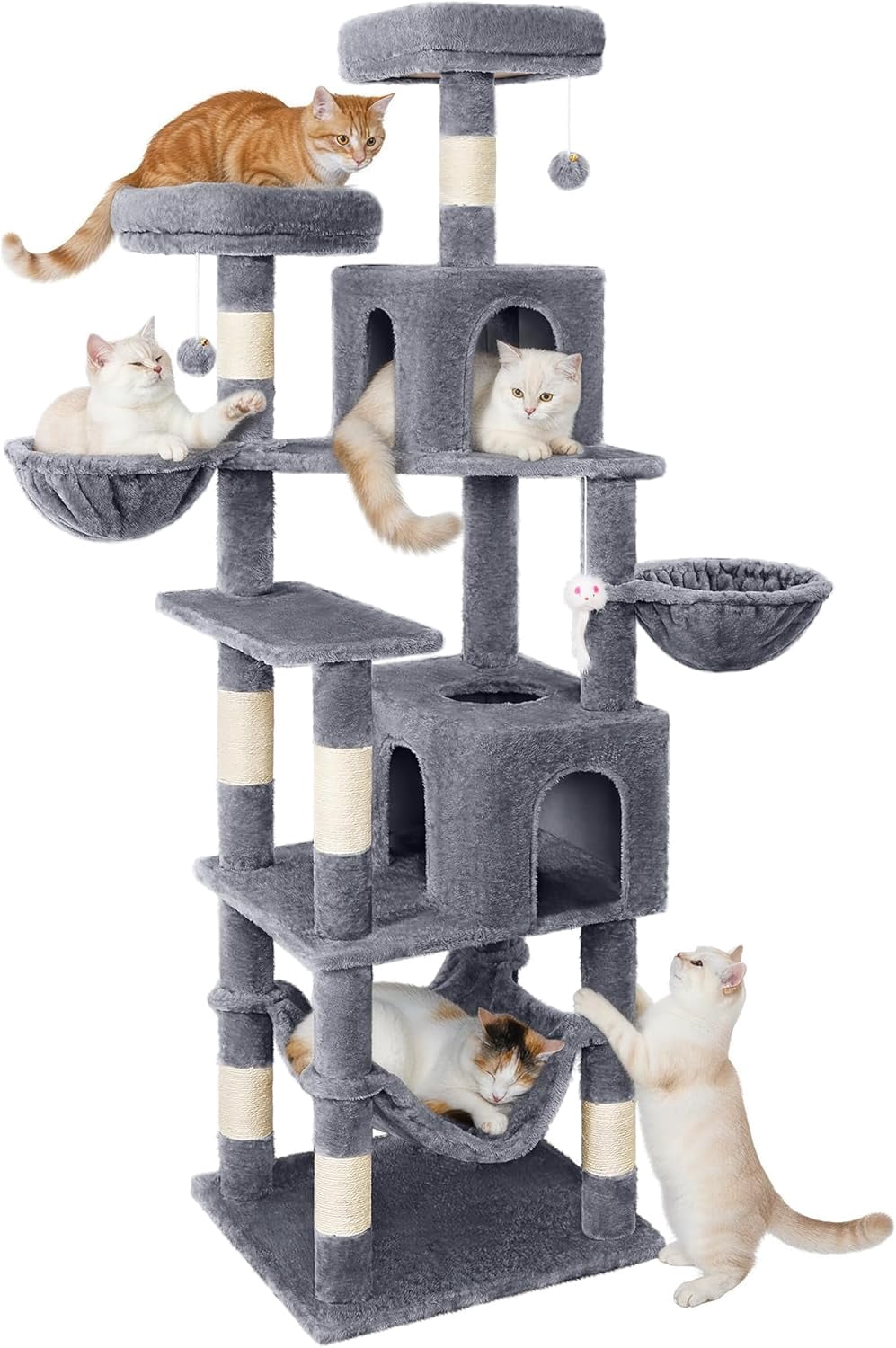 Cat Tree 70 Inch Tall Cat Tower for Indoor Cats Multi-Level Cat Tree ...