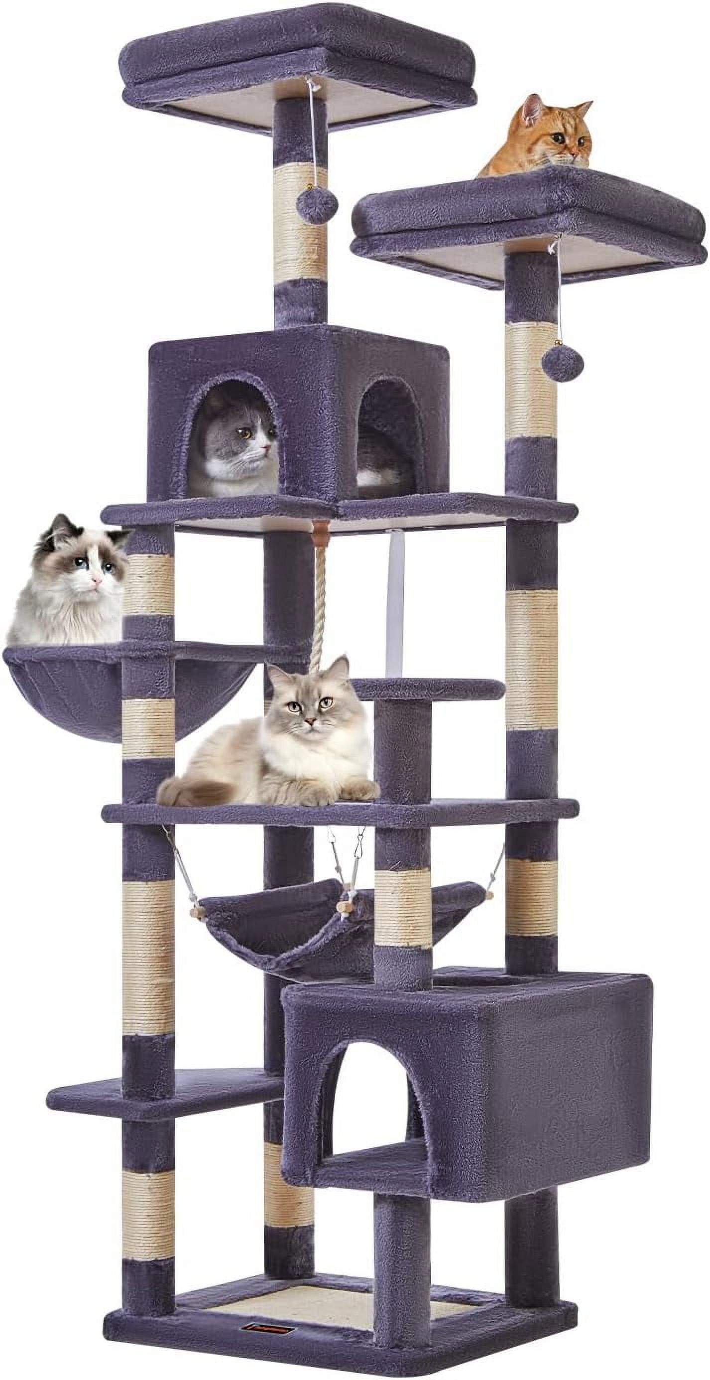 Cat Tree, 71-Inch Cat Tree Cat Tower for Indoor Cats, Plush Multi-Level ...
