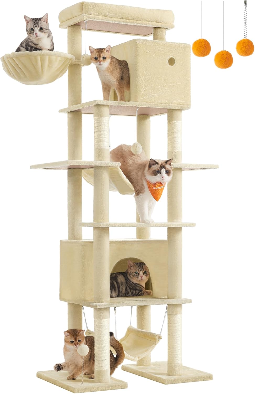Cat Tree, 79.1 Inch Tall Cat Tower for Indoor Cats, Multi-Level Large ...