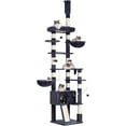 Cat Tree, 98.4-110.2 Inches Floor to Ceiling Cat Tree-Adjustable Height ...