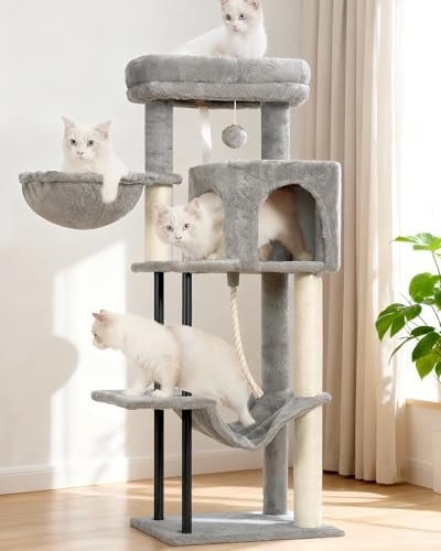 Cat Tree, Cat Tower for Indoor Cats, 43.3 inch Cat Tree Tower with ...