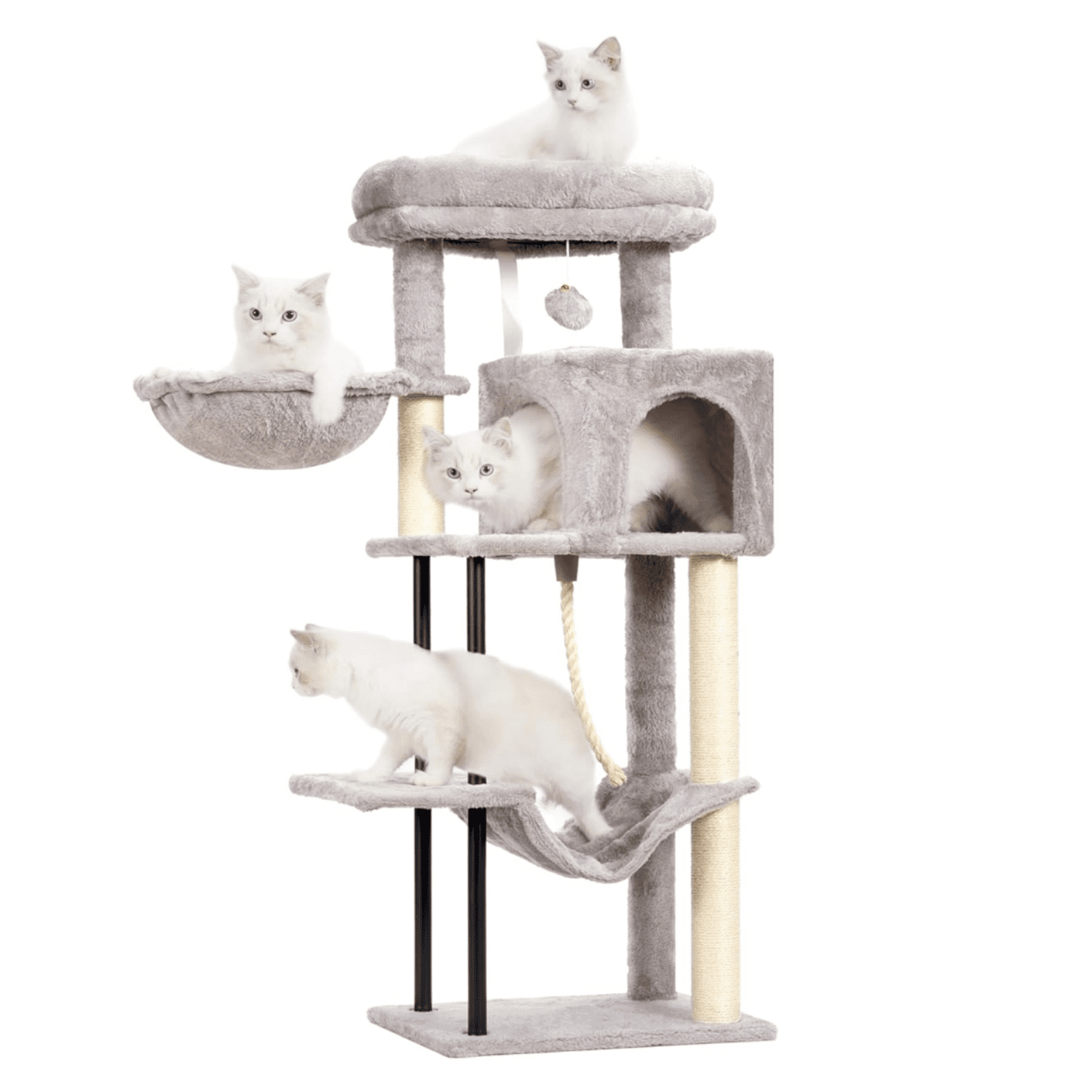 Cat Tree, Cat Tower for Indoor Cats, 43.3 inch Cat Tree Tower with ...