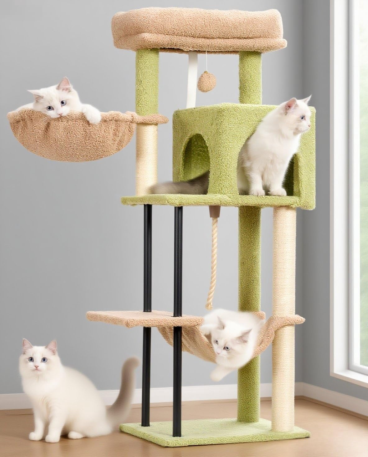 Cat Tree, Cat Tower for Indoor Cats, 43.3 inch Cat Tree Tower with ...
