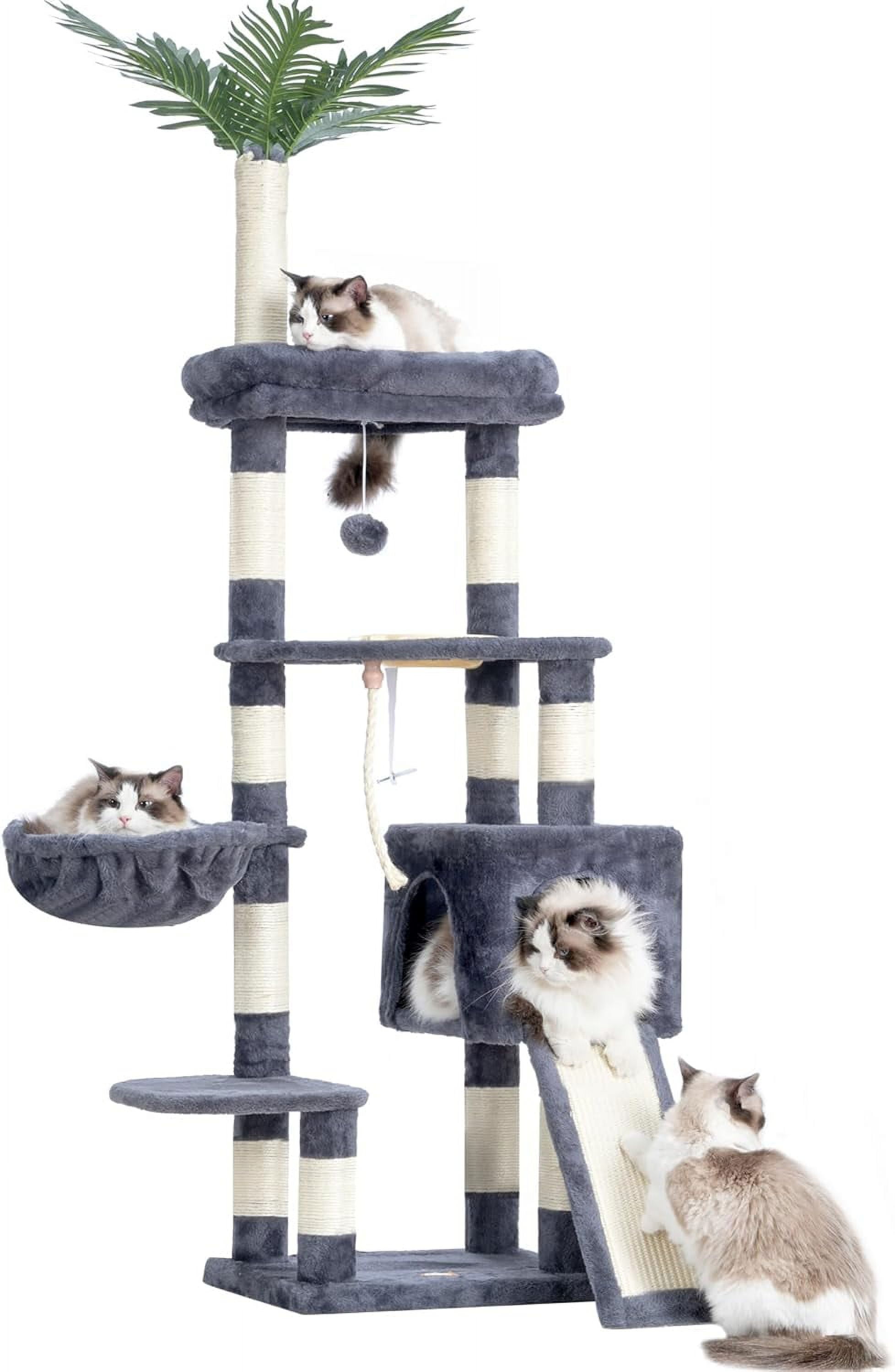 Cat Tree,Cat Tower for Indoor Cats, 65.4 inches Cat Condo with Perches ...