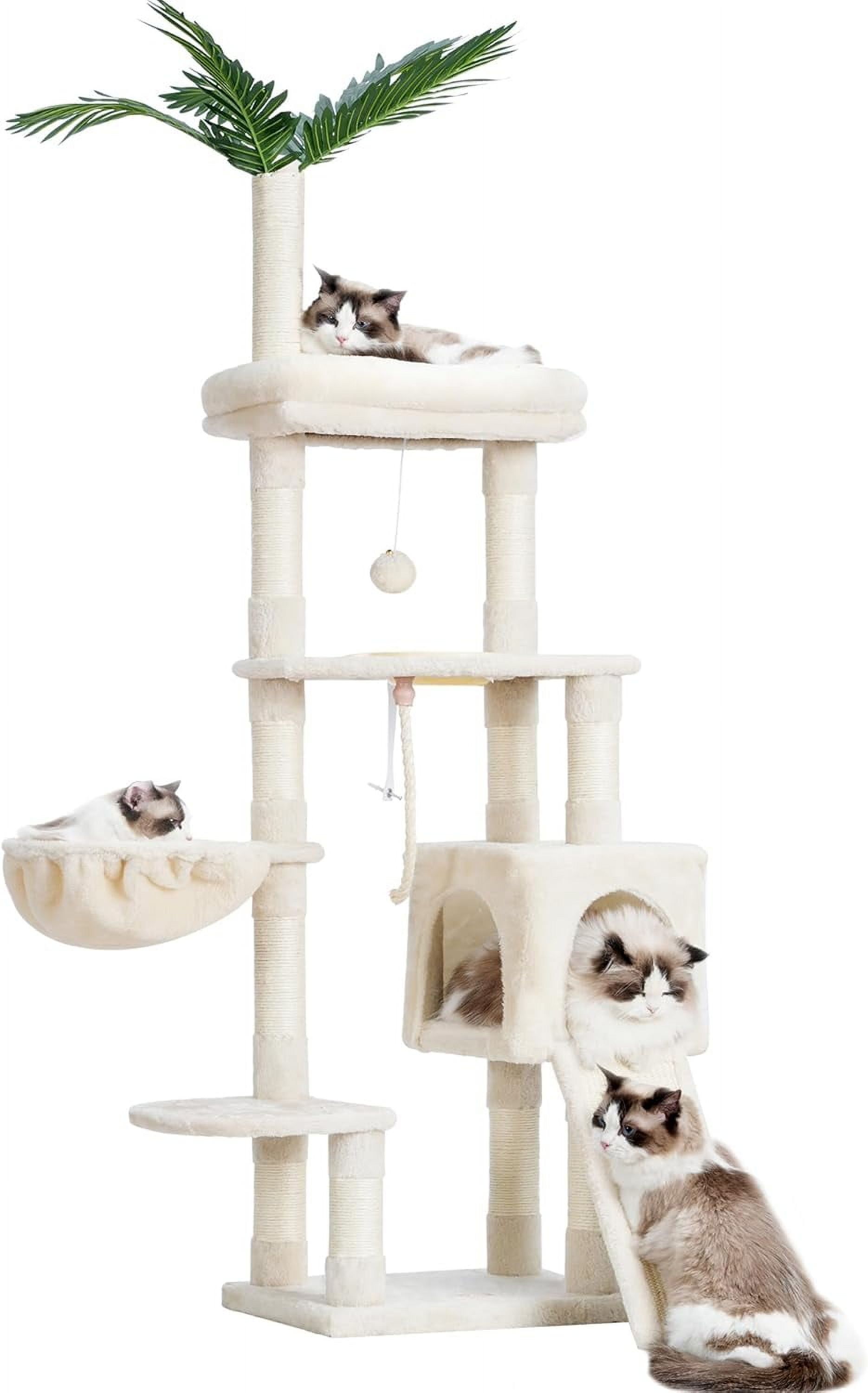 Cat Tree,Cat Tower for Indoor Cats, 65.4 inches Cat Condo with Perches ...