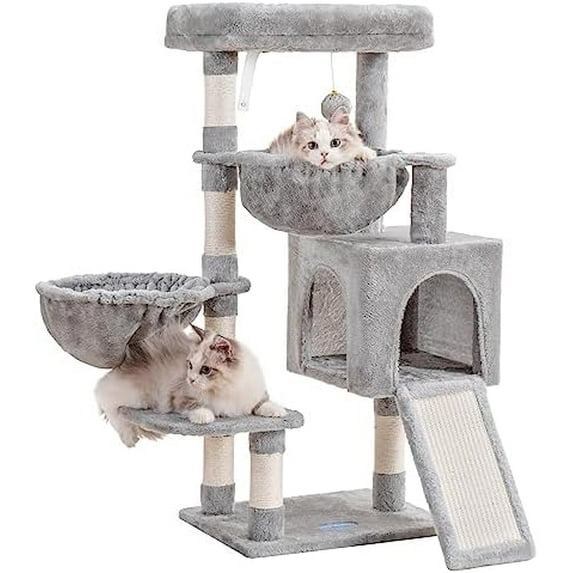 Cat Tree, Cat Tower for Indoor Cats, Cat House with Large Padded Bed ...