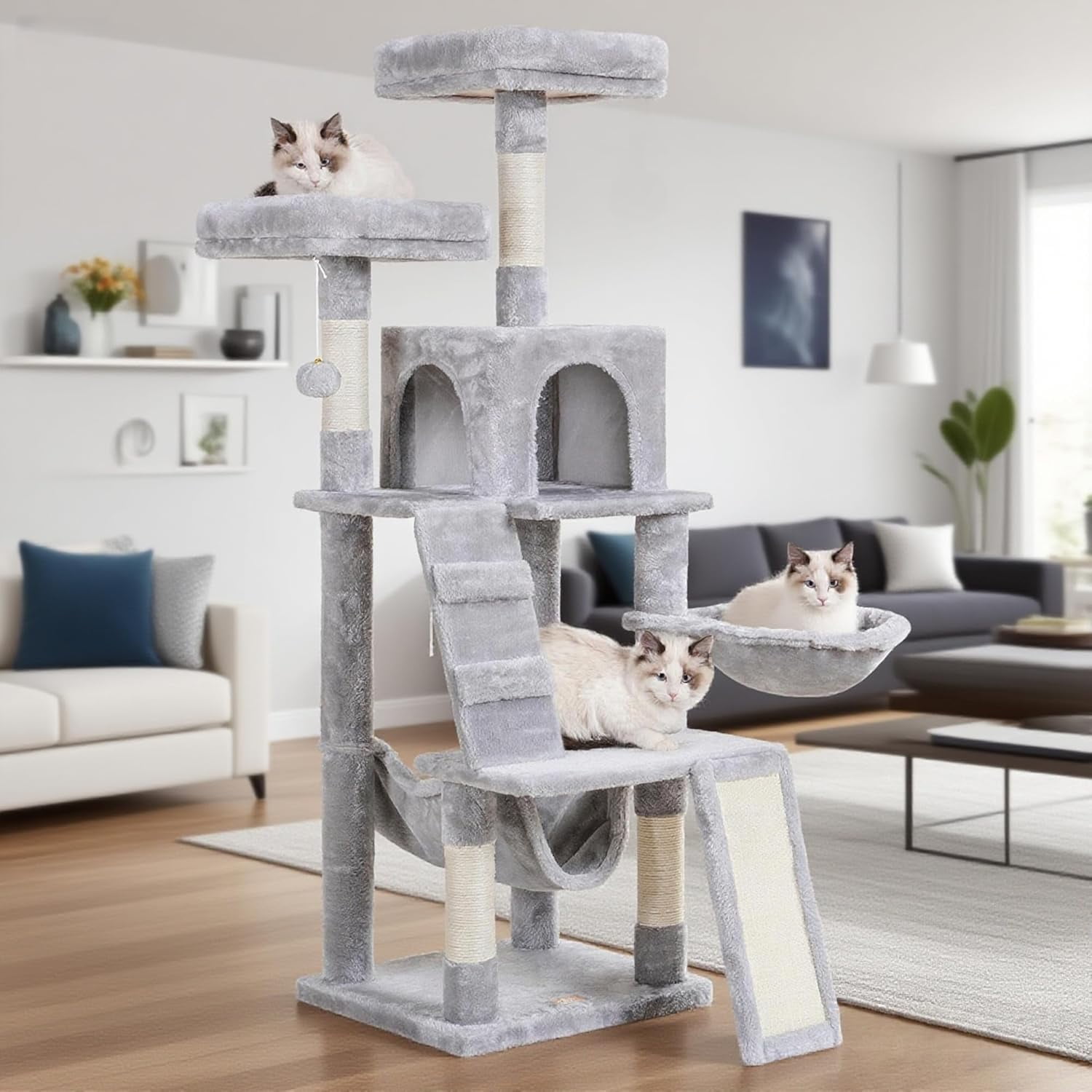 Cat Tree, Cat Tower for Indoor Cats, Multi-Level Cat Furniture Condo ...