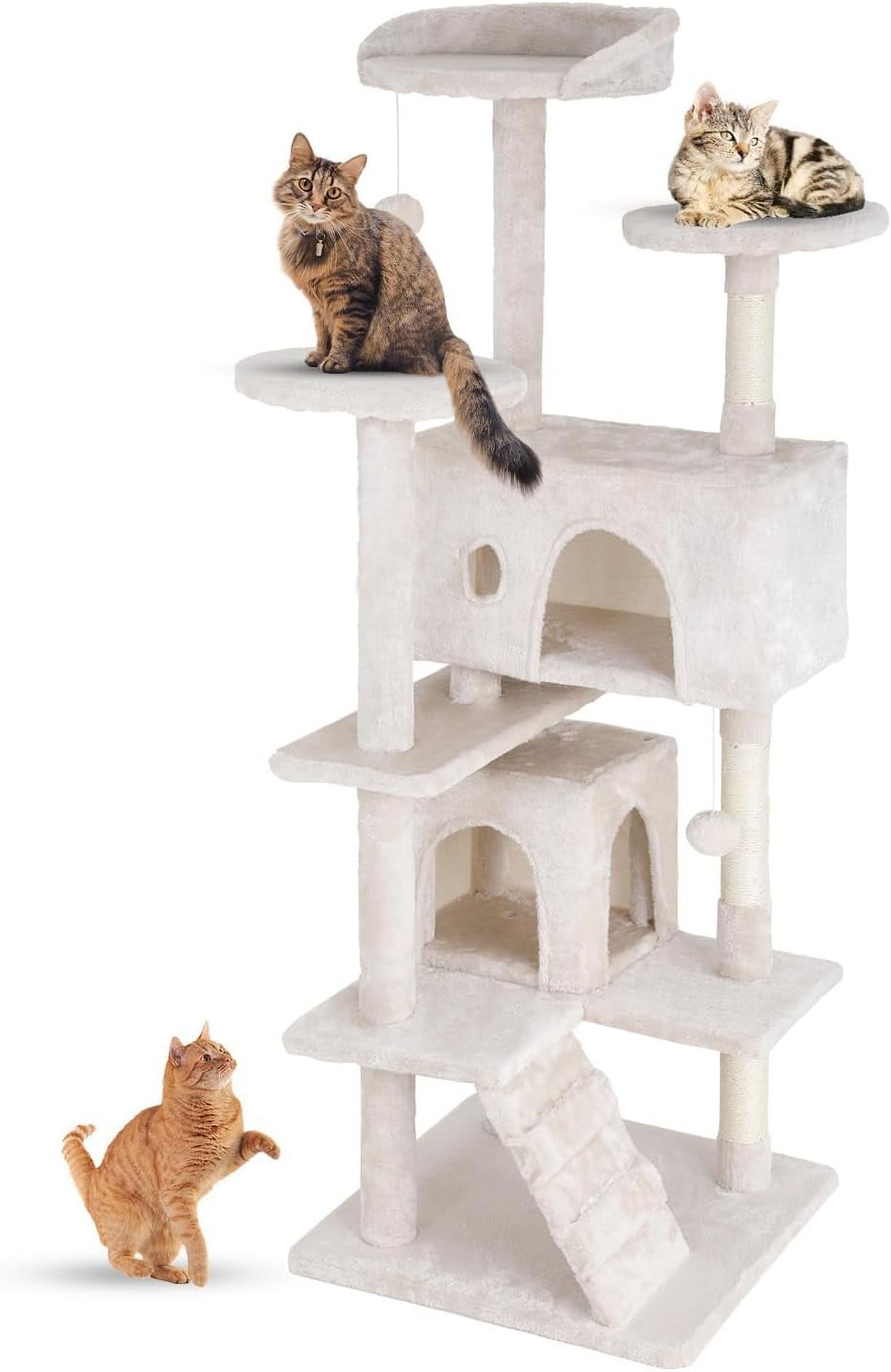 Cat Tree Cat Tower Multi-Level Durable Cat Scratching Post & Cozy Fun ...