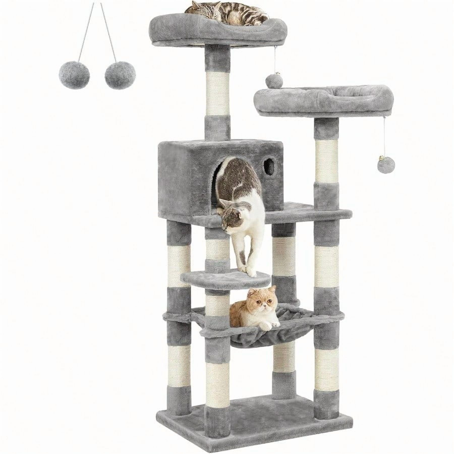 Cat Tree Cat Tower for Indoor Cats 56.3-Inch Cat Condo with Scratching ...