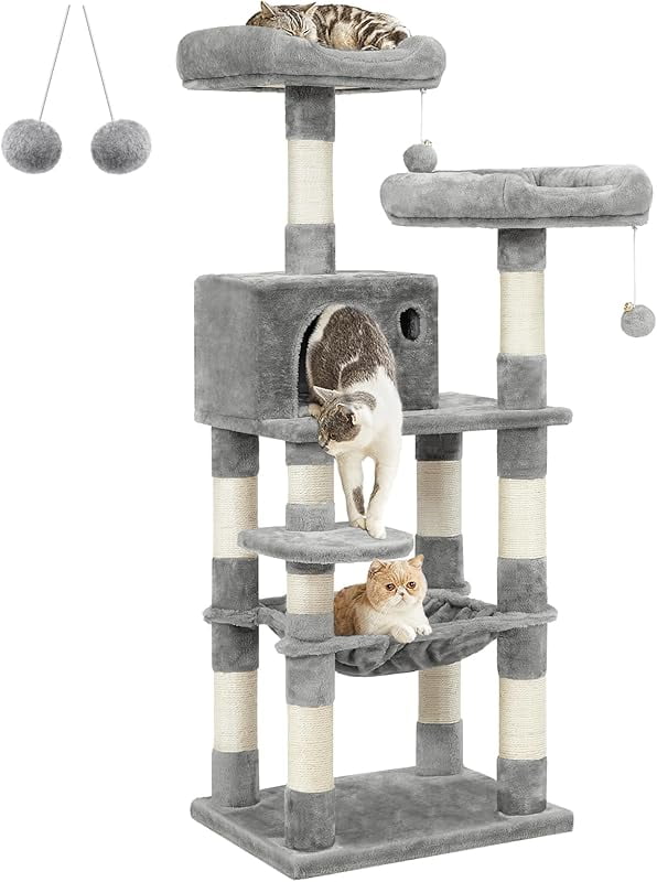 Cat Tree, Cat Tower for Indoor Cats, 56.3-Inch Cat Condo with ...
