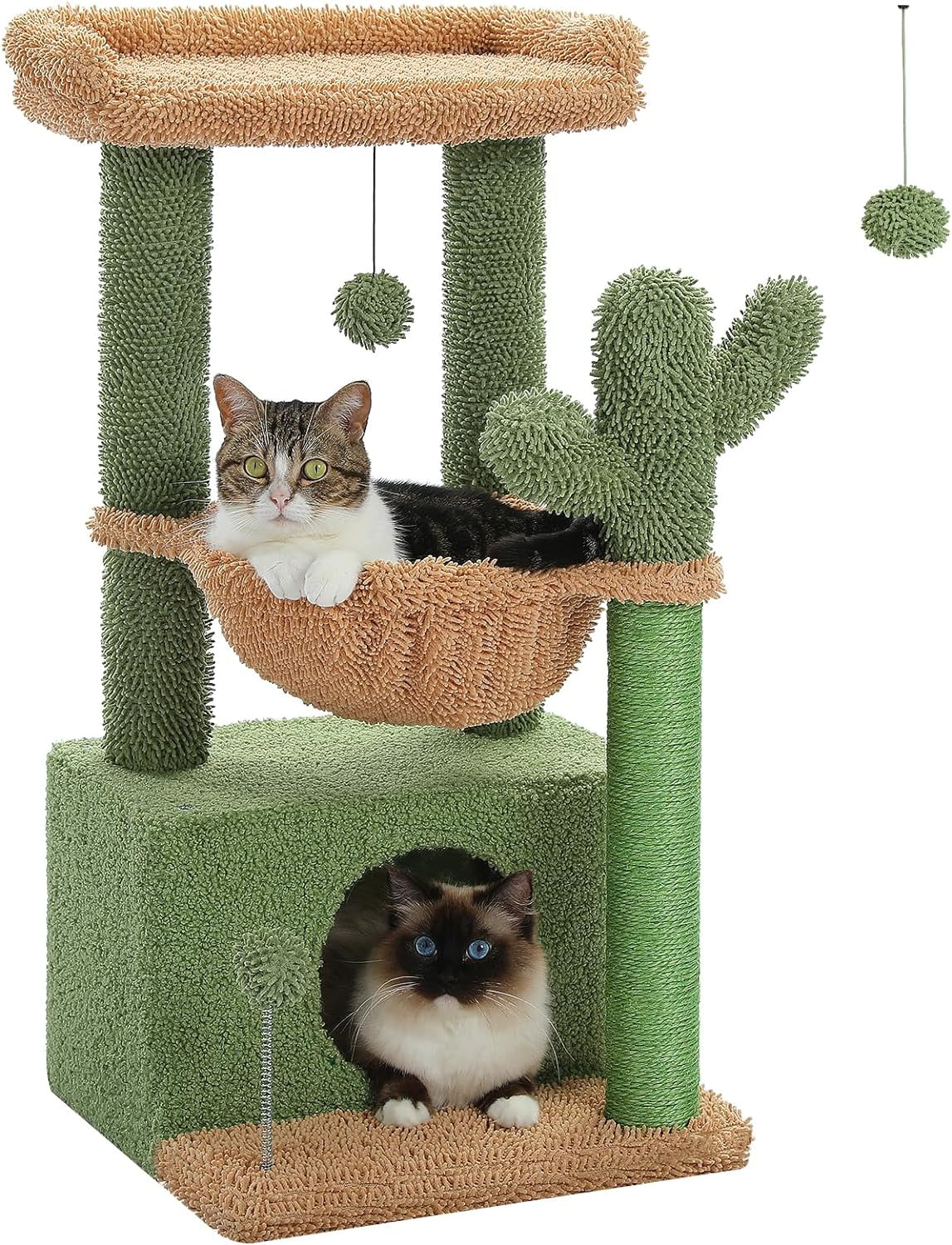 Cat Tree Cat Tower for Indoor Cats with Private Cozy Cat Condo, Natural ...