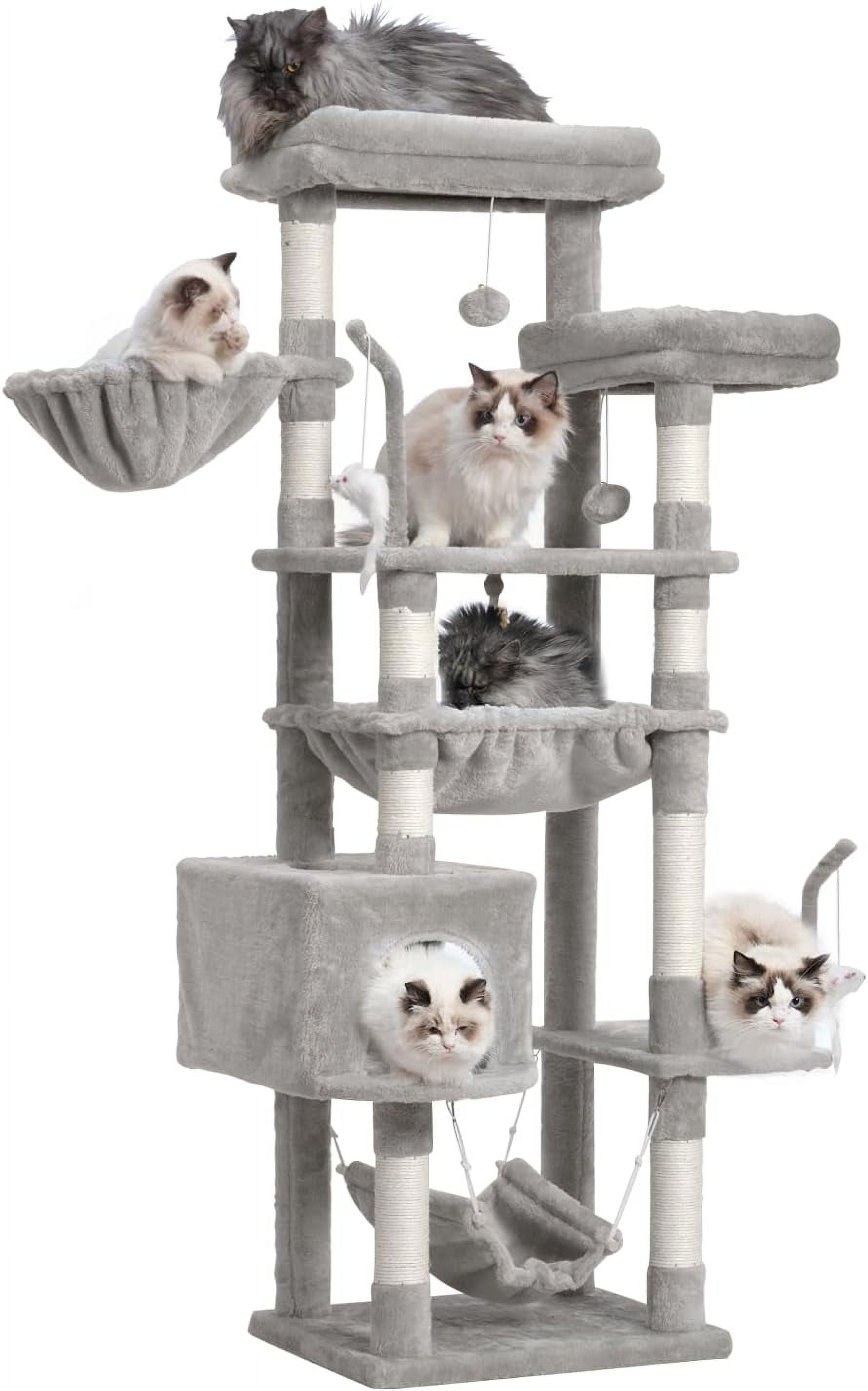 Cat Tree, Cat Tower for Large Cats with 2 Big Platforms, 2 Baskets ...