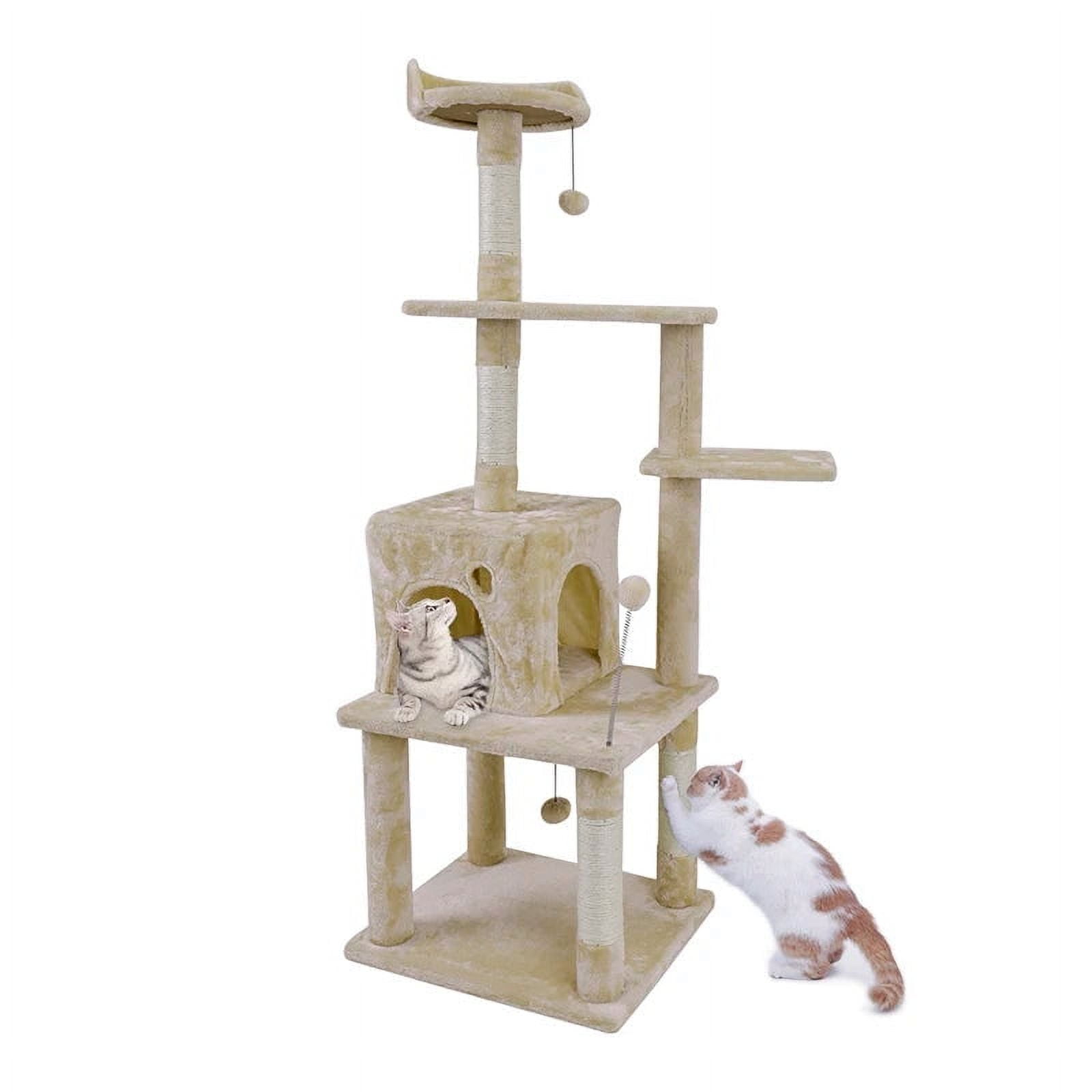 Cat Tree Cat Tower with Scratching Posts and Plush Condo Cat Furniture ...