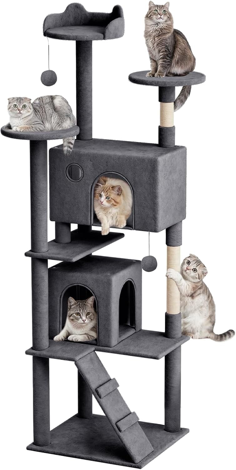 Cat Tree Cats Tower for Indoor Cats, Multi-Level Cat Condo with Scratching Post, Top Perch ...