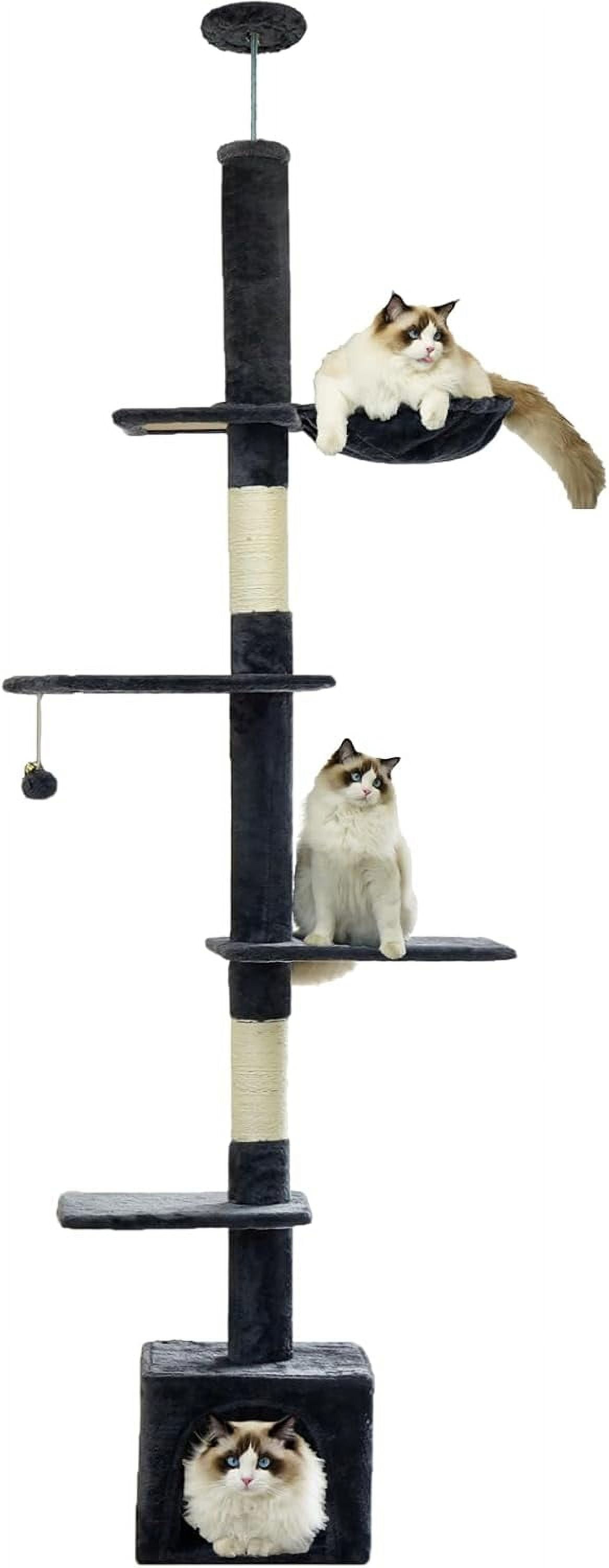 Cat Tree Floor to Ceiling Cat Tower with Adjustable Height, Cat ...