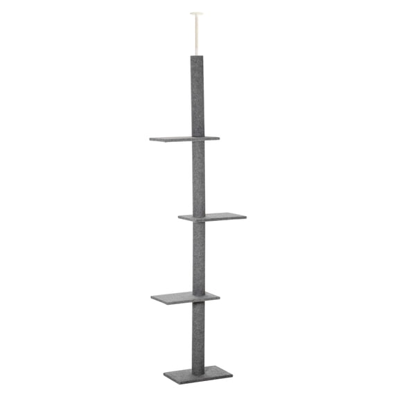 Cat Tree Floor to Ceiling, 89-102" Adjustable Cat Climbing Tower with ...