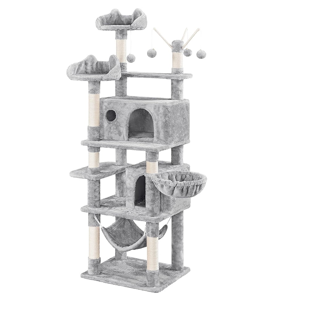Cat Tree for Indoor Cats, 67 in Cat Tower, Multi-Level Cat Play House ...