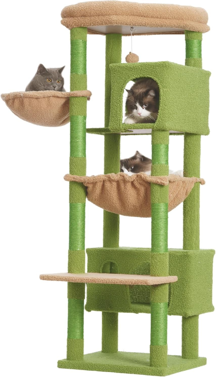 Cat Tree for Indoor Cats Large Adult, 60.2 Cat Tower with Large ...